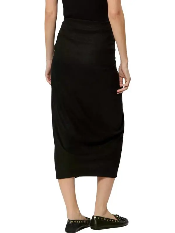 MARANT ETOILE Draped Knot Detail Midi Skirt - Black