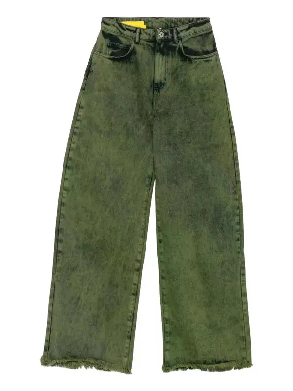 MARQUES' ALMEIDA Khaki-wash Frayed Jeans - Green