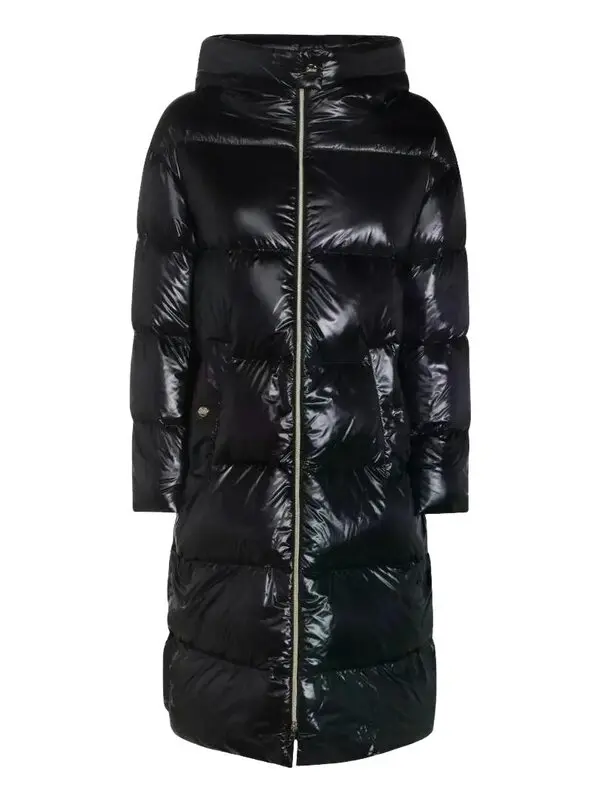 Herno Quilted Hooded Coat - Black
