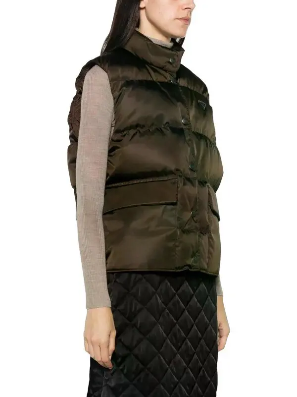 Prada Re-nylon Quilted Gilet - Brown