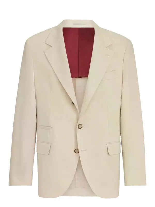 Brunello Cucinelli Cotton And Virgin Wool Gabardine Deconstructed Blazer - Neutrals