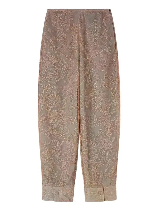 Emporio Armani Embroidered Tulle Trousers - Neutrals