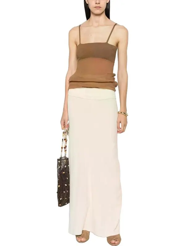 AYA MUSE Ribbed Knit Cami Top - Brown