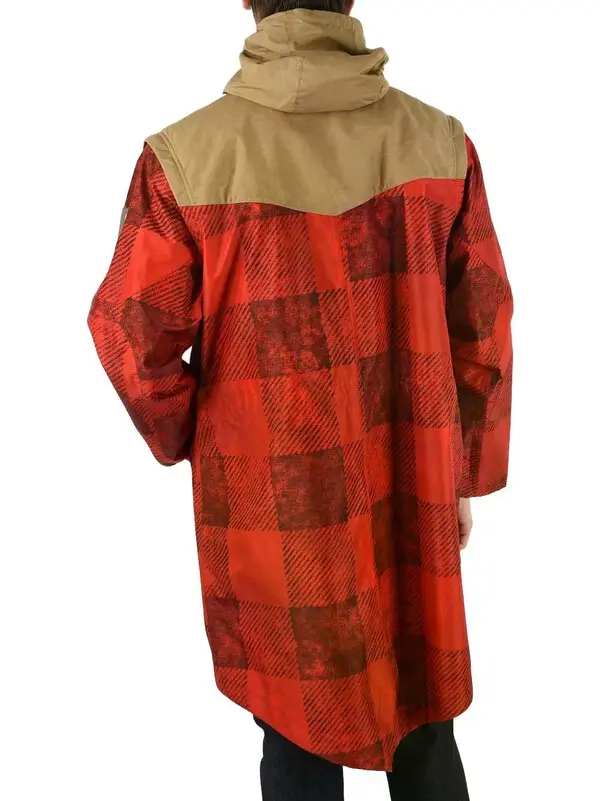 Woolrich Contrast Panel Parka Coat - Red