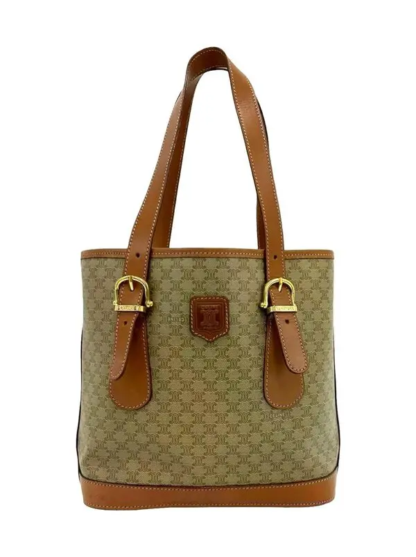 Celine 1996 Macadam Coated Canvas Tote Bag - Neutrals