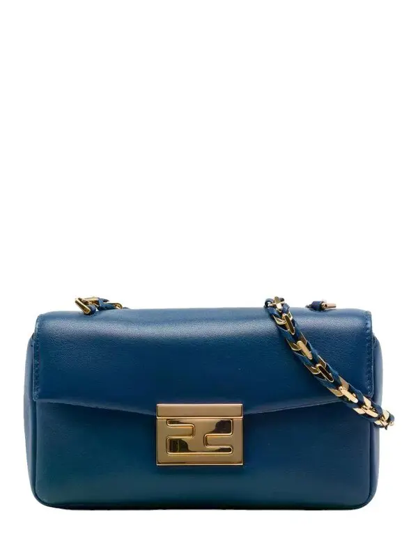 Fendi 2010-2026 Mini Nappa Be Baguette Crossbody Bag - Blue
