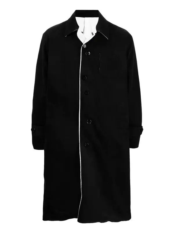 UNDERCOVERISM Contrasting Trim Detail Coat - Black