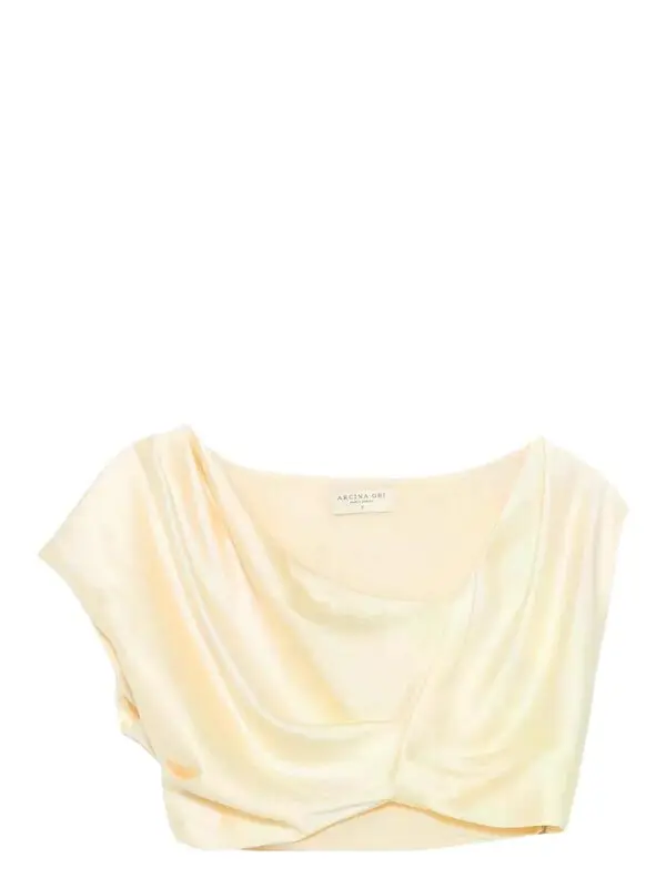 Arcina Ori Twisted Satin Cropped Top - Yellow