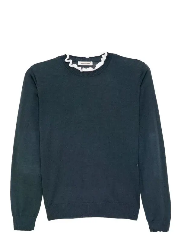 Undercover Ruffled-trim Sweater - Blue