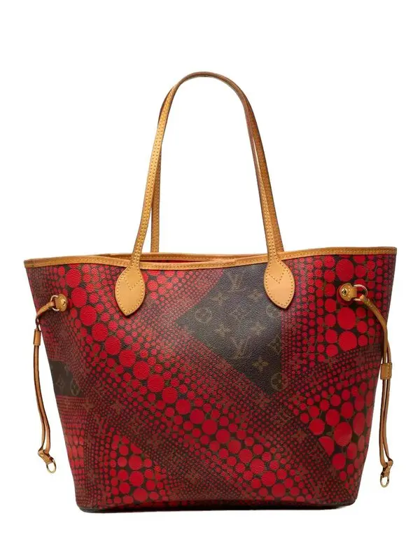 LOUIS VUITTON 2012 Yayoi Kusama Monogram Neverfull Mm Tote Bag - Red