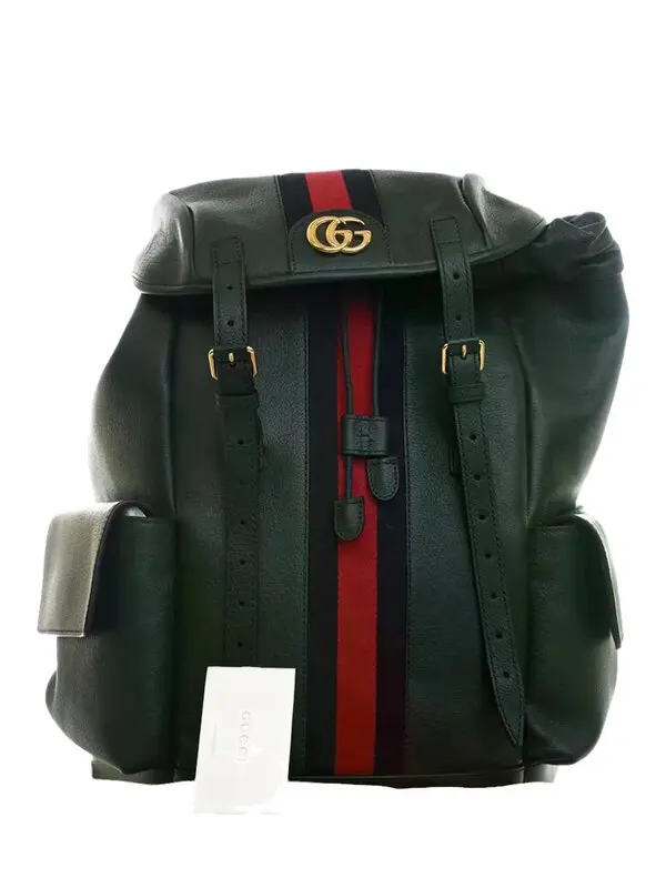 Gucci Calfskin Web Ophidia Backpack - Green