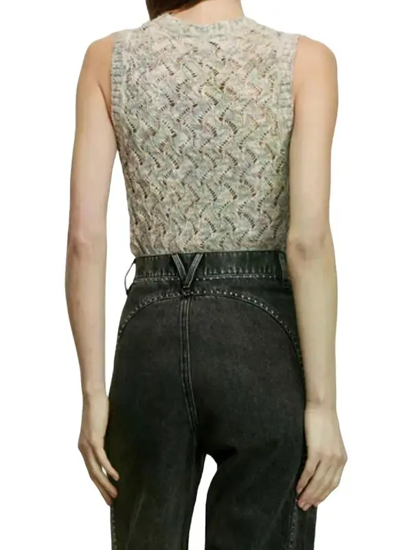 Veronica Beard Jerrel Pointelle Knit Cropped Top - Neutrals