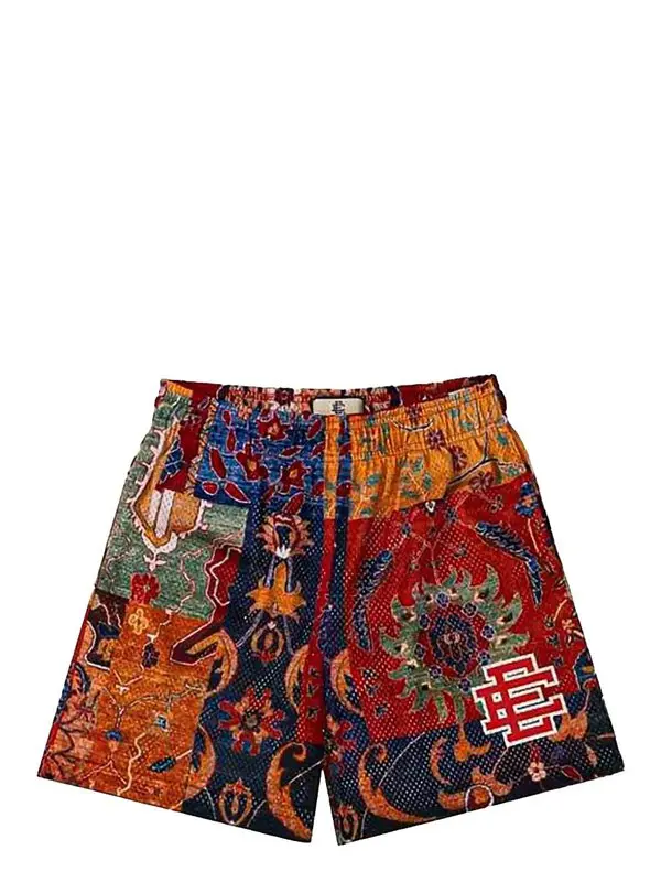 ERIC EMANUEL Patchwork Print Basketball Shorts - Red