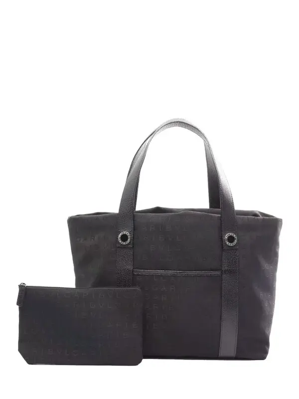 BVLGARI Jacquard Logo Pattern Tote Bag - Black