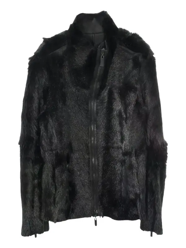 Emporio Armani Reversible Leather And Fur Jacket - Black