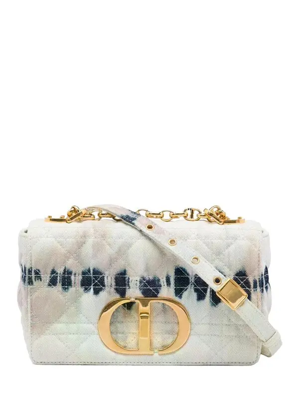 Dior Tie Dye Denim Caro Crossbody Bag - White
