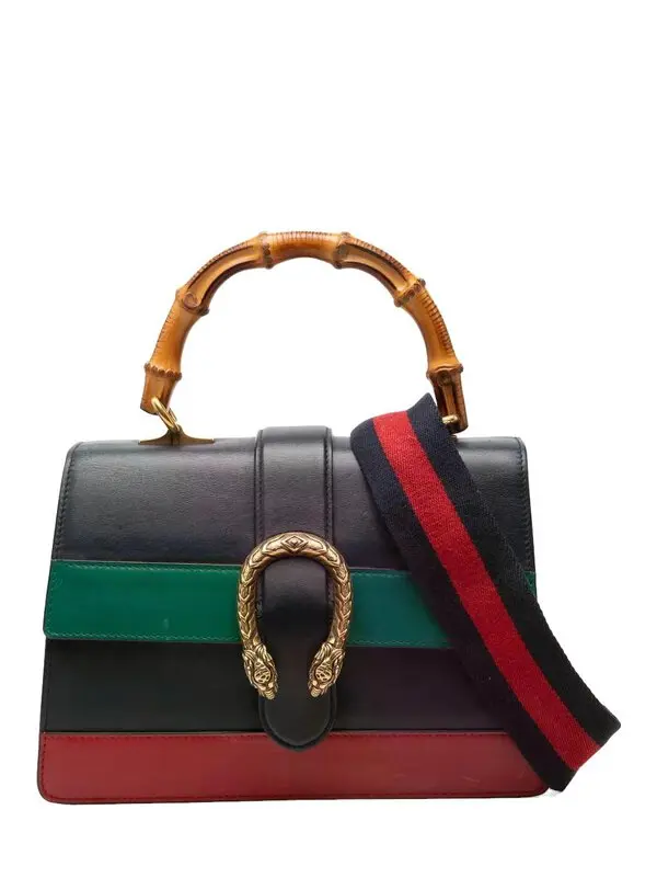 Gucci Leather Bamboo Dionysus Web Satchel - Blue
