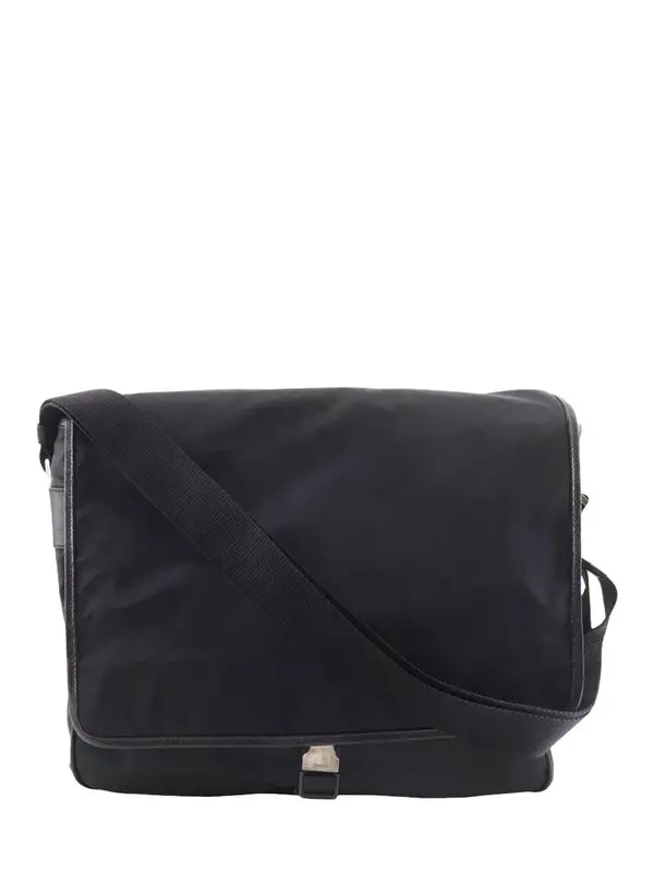 Prada 2010-2026 Tessuto Buckle Messenger Bag Crossbody Bag - Black