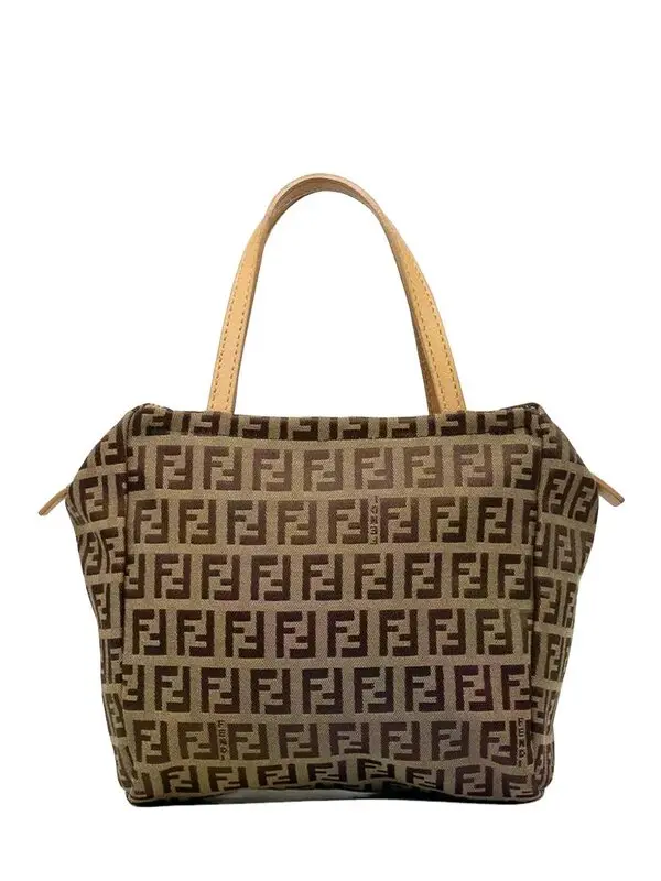 Fendi Mini Zucchino Canvas Handbag - Neutrals