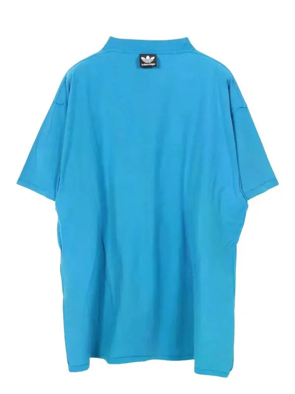 Balenciaga 2010s Logo-embroidered T-shirt - Blue