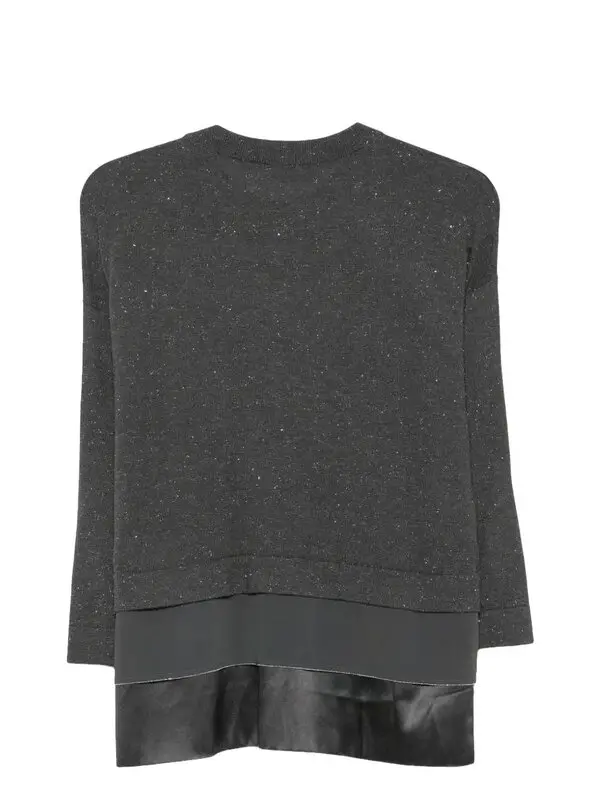 Peserico Layered Sequin-embellished Sweatshirt - Grey