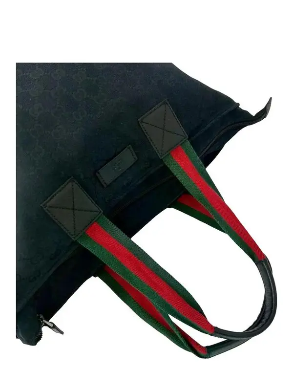 Gucci 2000-2015 Gg Canvas Web Tote Bag - Black