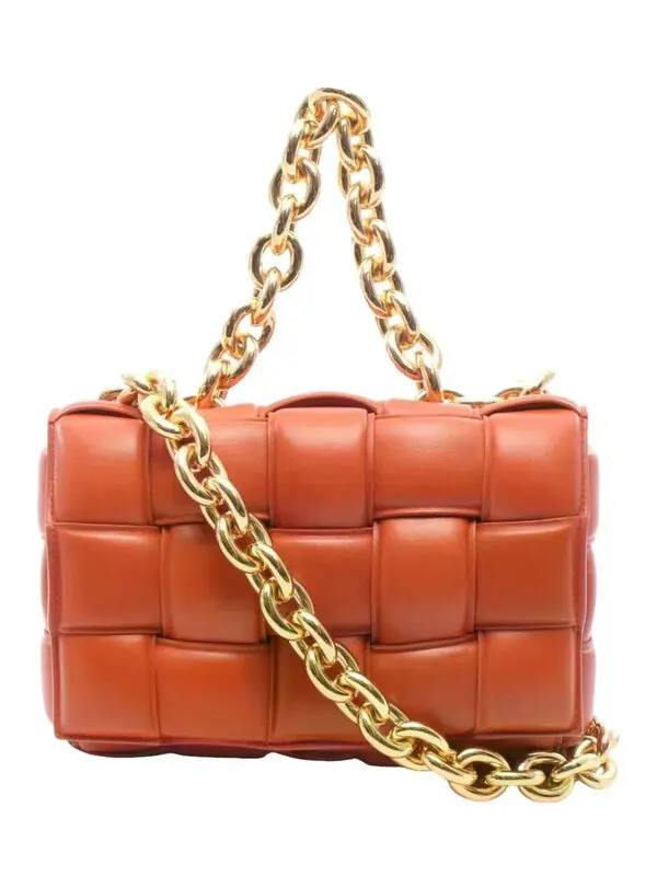 Bottega Veneta Padded Chain Cassette Satchel - Orange