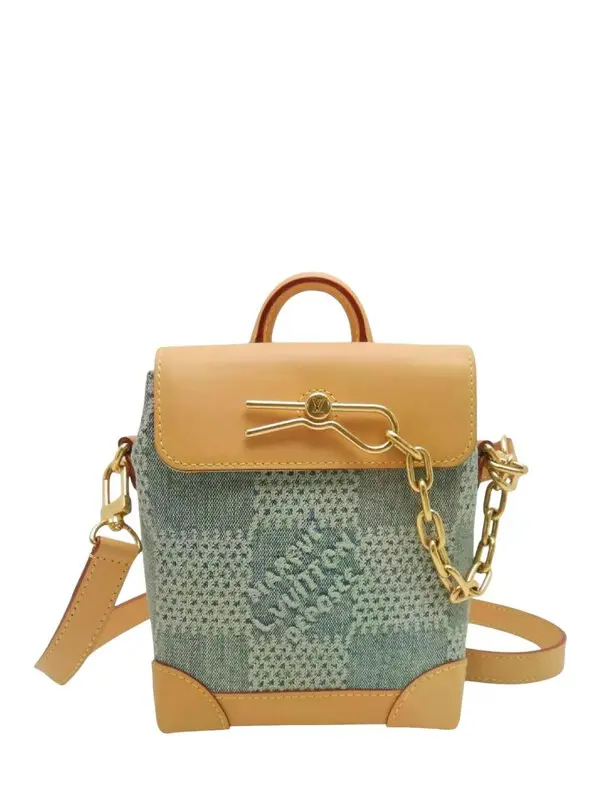 LOUIS VUITTON Damier Denim 3d Nano Steamer Satchel - Blue