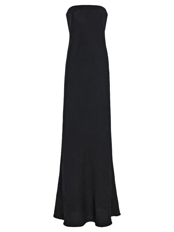 THE ROW Korisco Silk Cloqué Strapless Maxi Dress - Black
