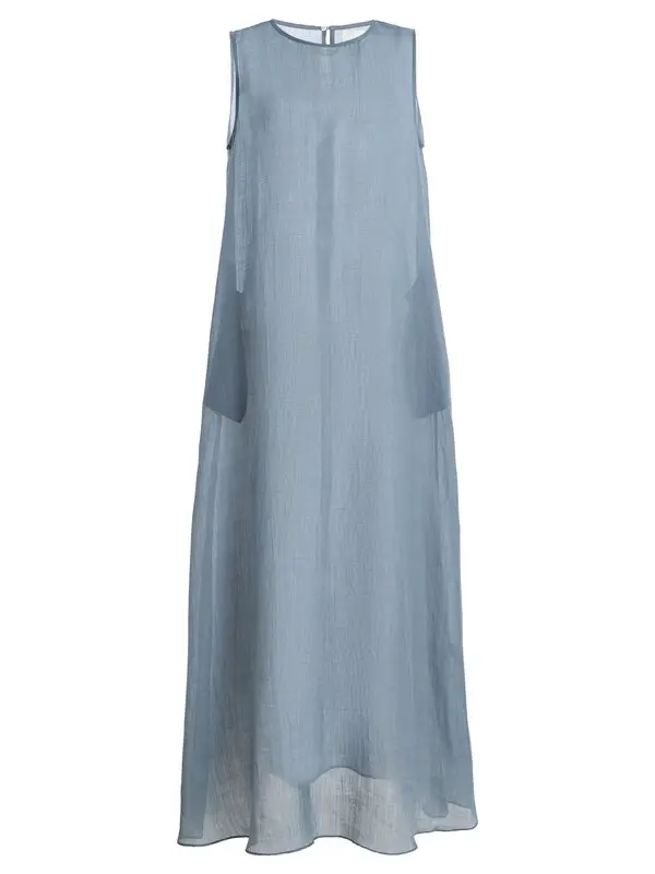LESET Sleeveless Chiffon Maxi Dress - Grey