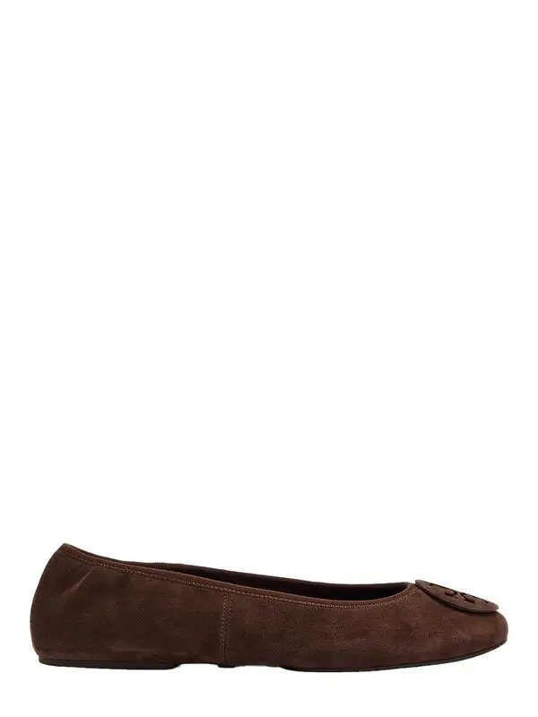 Tory Burch Reva Suede Ballet Flats - Brown