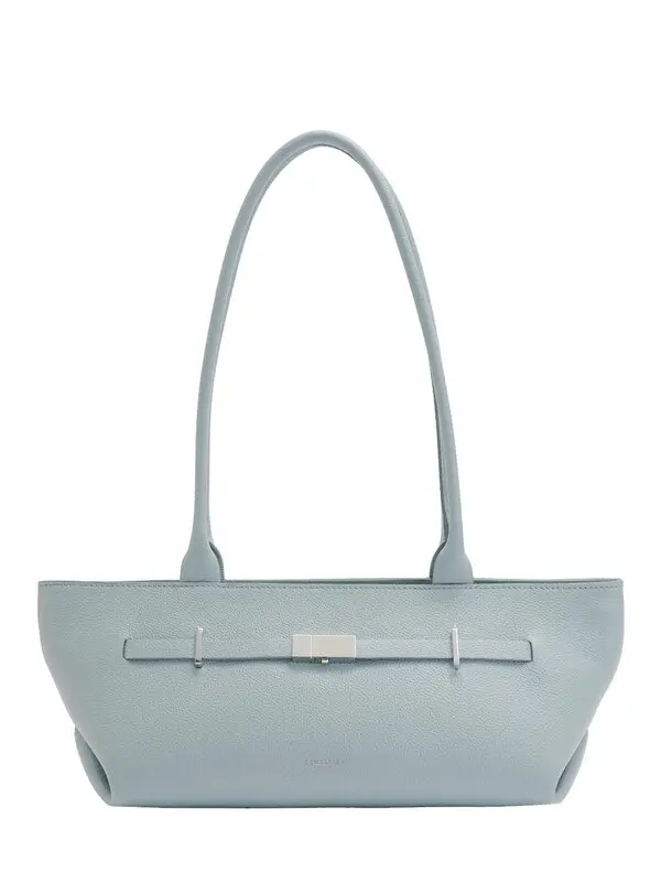 DEMELLIER Grained Leather Shoulder Bag - Blue