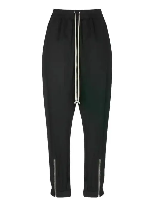 Rick Owens Tecuatl Satin Track Pants With Zippered Slits - Black