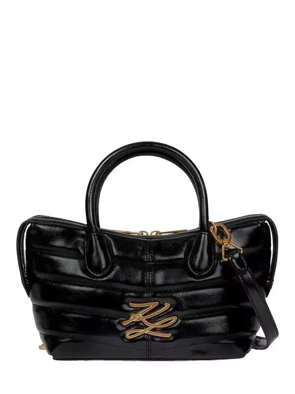 Karl Lagerfeld K/autograph Quilted Top Handle Bag - Black