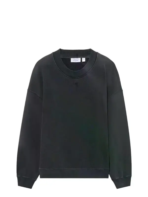 Off-White Oversized Crewneck With Off Stamp Logo - Grey