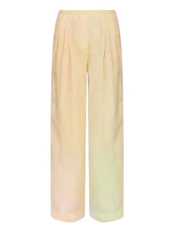 FORTE_FORTE Pleated Detail Linen Wide Leg Trousers - Neutrals