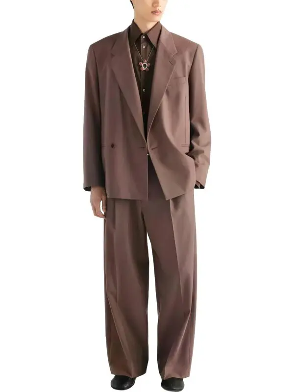 LEMAIRE Single-pleat Tailored Wide-leg Pants - Brown