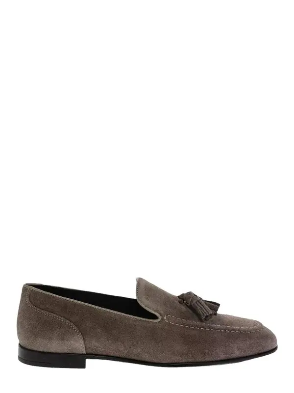 Corneliani Suede Tassel Loafers - Grey