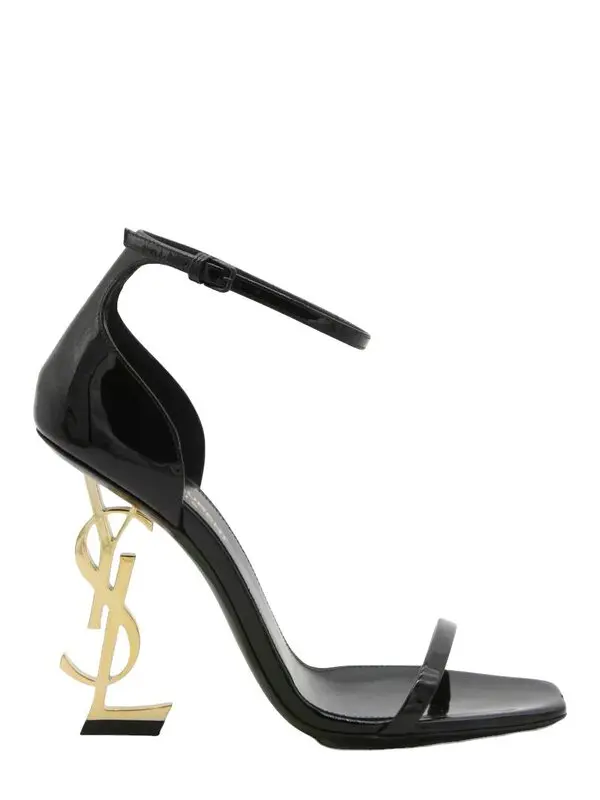 Saint Laurent Opyum Logo-heel Sandals - Black
