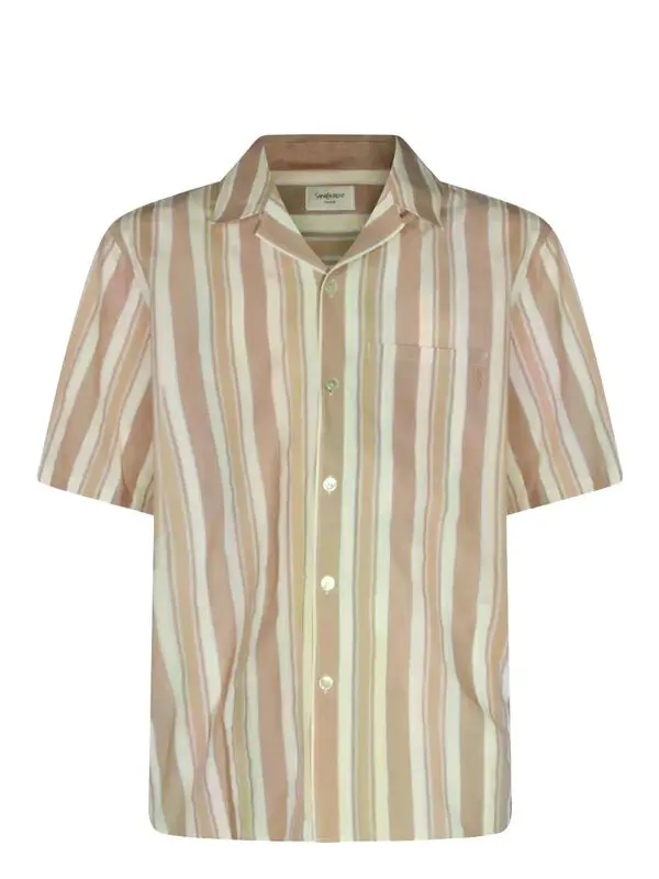 Saint Laurent Striped Cotton Shirt - Neutrals