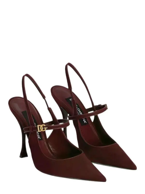 Dolce & Gabbana Suede Slingback Pumps - Red