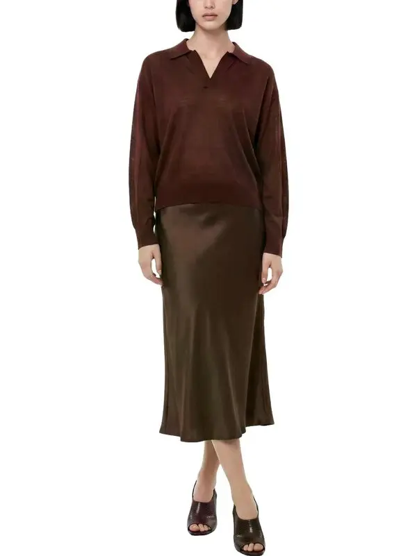Soeur V-neck Long-sleeve Sweater - Brown