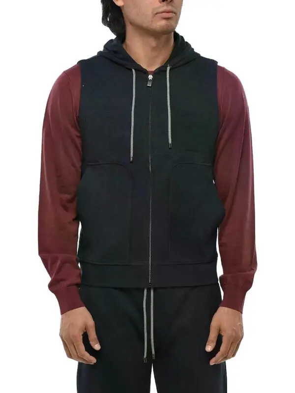 Corneliani Sleeveless Zip-up Hoodie - Blue
