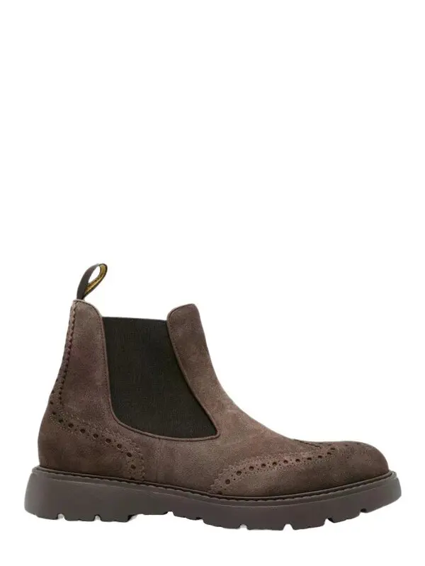 DOUCAL'S Brogue Detail Chelsea Boots - Brown