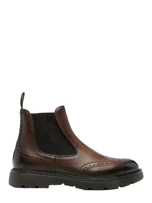DOUCAL'S Brogue Detail Chelsea Boots - Brown