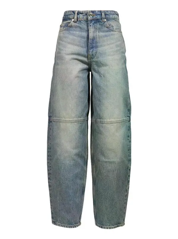 GANNI Stary Barrel-leg Panelled Jeans - Blue