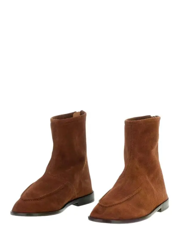 Hereu Juliol Rear-zip Suede Ankle Boots - Brown