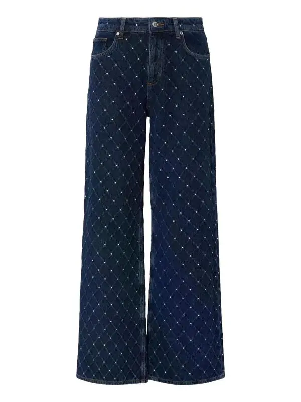 Liu Jo Matelassé Jeans With Rhinestones - Blue