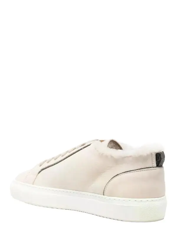 DOUCAL'S Shearling Trim Sneakers - Neutrals