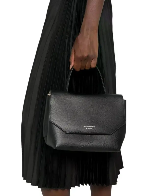 Emporio Armani 1981 Leather Tote Bag - Black